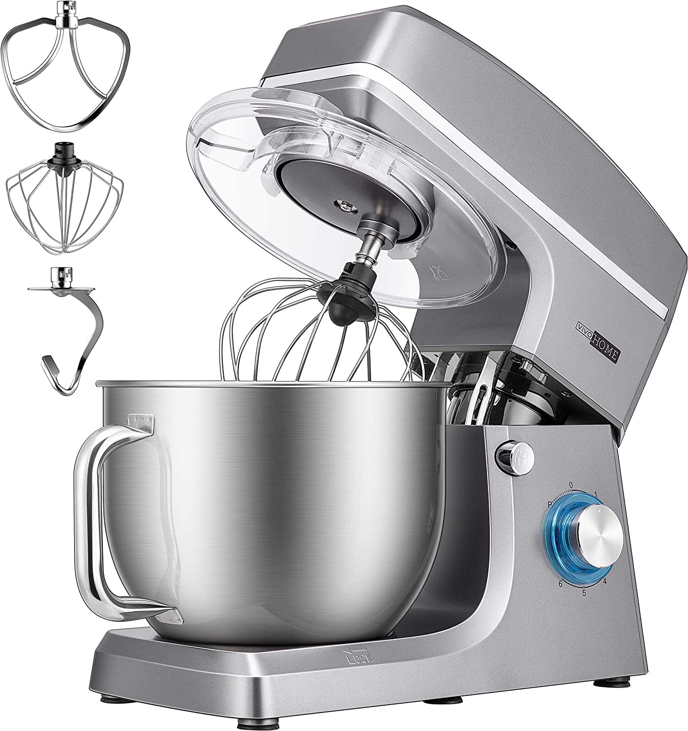 VIVOHOME 7.5 Quart Stand Mixer, 660W 6-Speed Tilt-Head Kitchen Electric ...