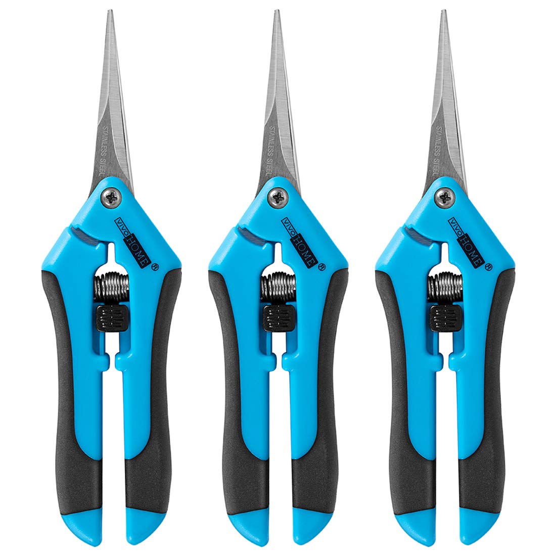 VIVOHOME Gardening Hand Pruner with Straight Stainless Steel Blades Non-stick Pruning Shear ...