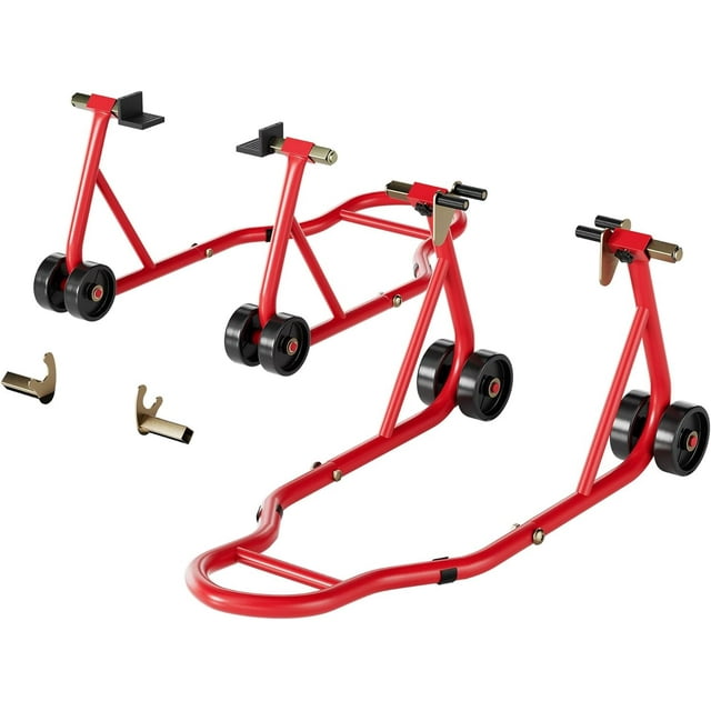 VIVOHOME Motorcycle Stands, 882 Lbs Capacity Front Rear Wheels Lift ...