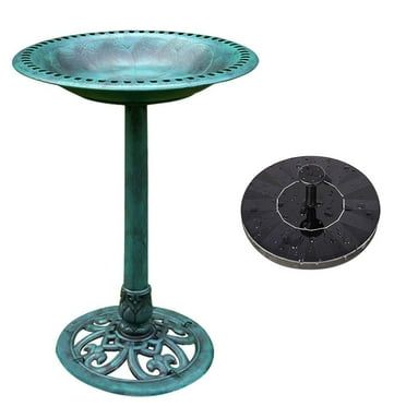 Smart Solar Acadia Traditional Birdbath - Olive Green - Walmart.com