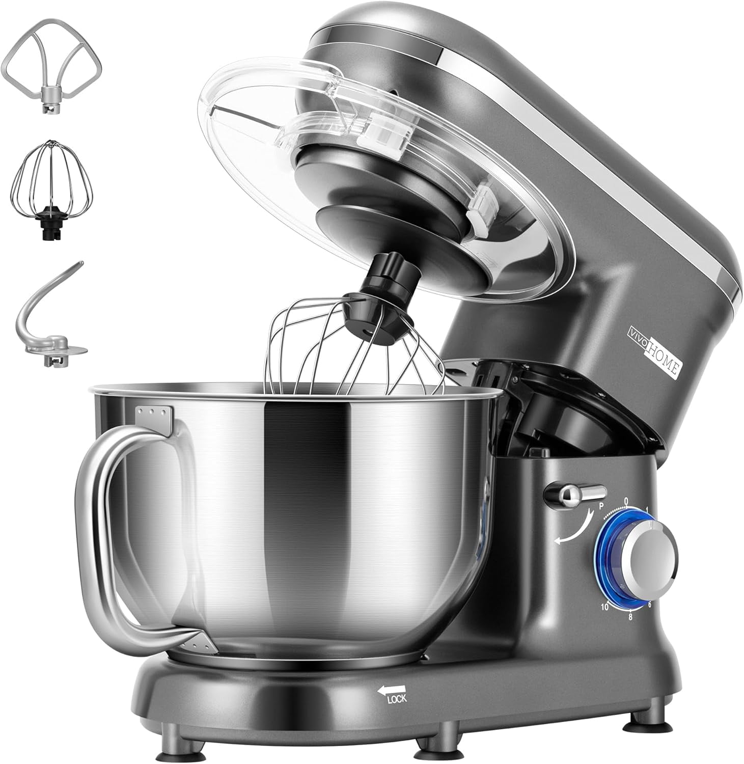 VIVOHOME Stand Mixer, 660W 10 Speed 6 Quart Tilt-Head Kitchen Electric ...