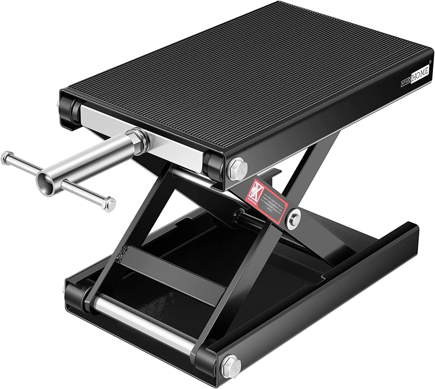 VIVOHOME Steel Motorcycle ATV Wide Deck Scissor Lift Jack Crank Hoist ...