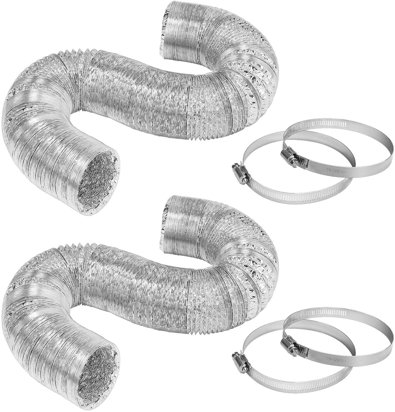 VIVOSUN 2Pack 6In 25Ft Non-Insulated Flex Air Aluminum Ducting, 4 ...