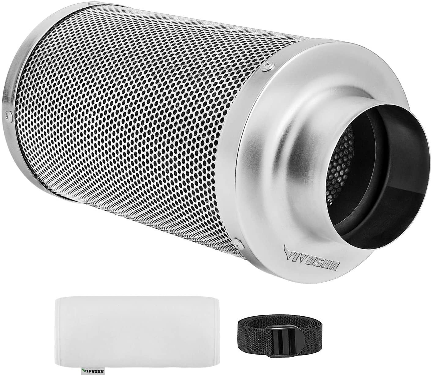 VIVOSUN 4 In Air Carbon Filter Odor Control,Reversible Flange 4"x14"for ...