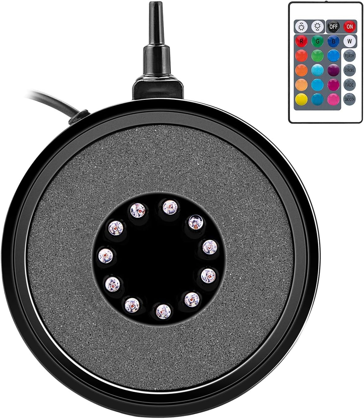 VIVOSUN 4 Inch Air Stone Disc with LED Lamp Beads Remote Controlled ...