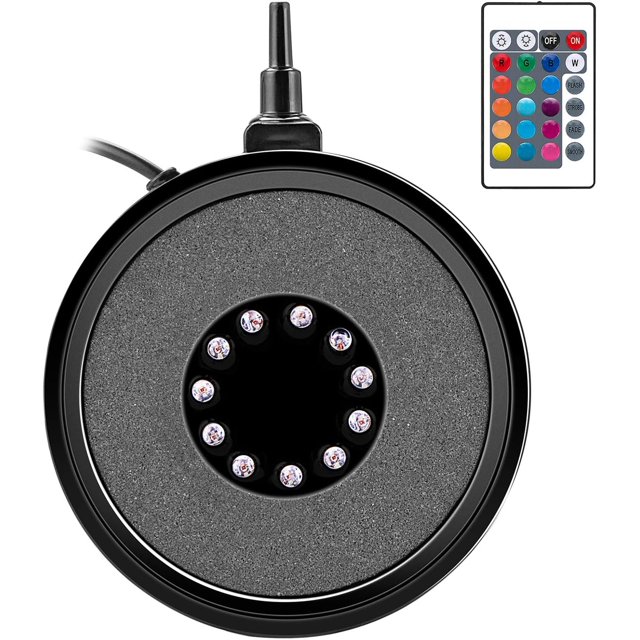 VIVOSUN 4 Inch Air Stone Disc with LED Lamp Beads Remote Controlled ...