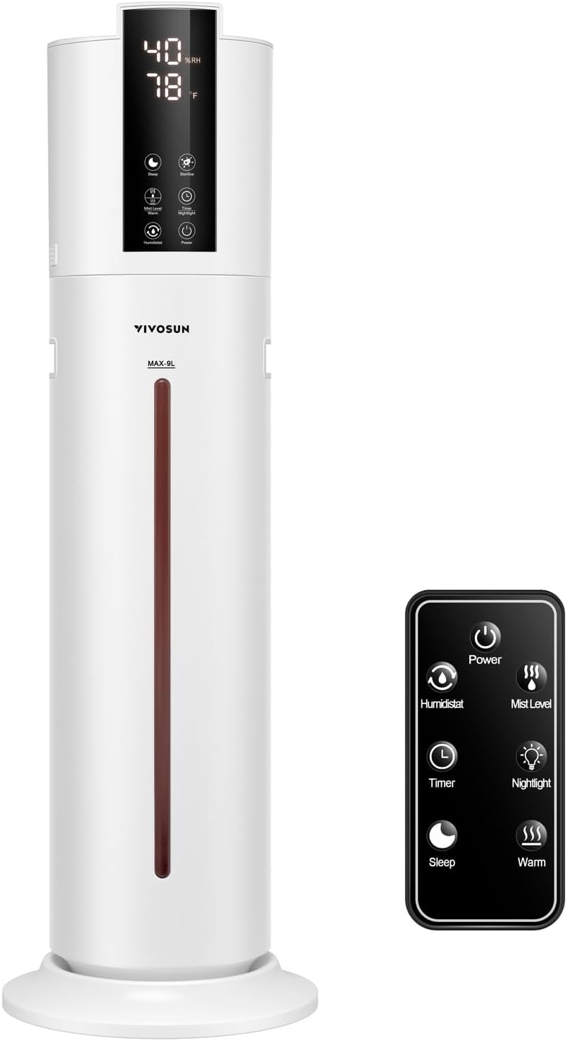 VIVOSUN 9L Warm & Cool Mist Room Humidifier, Top Fill with Essential ... VIVOSUN 9L Warm & Cool Mist Room Humidifier, Top Fill with Essential ...