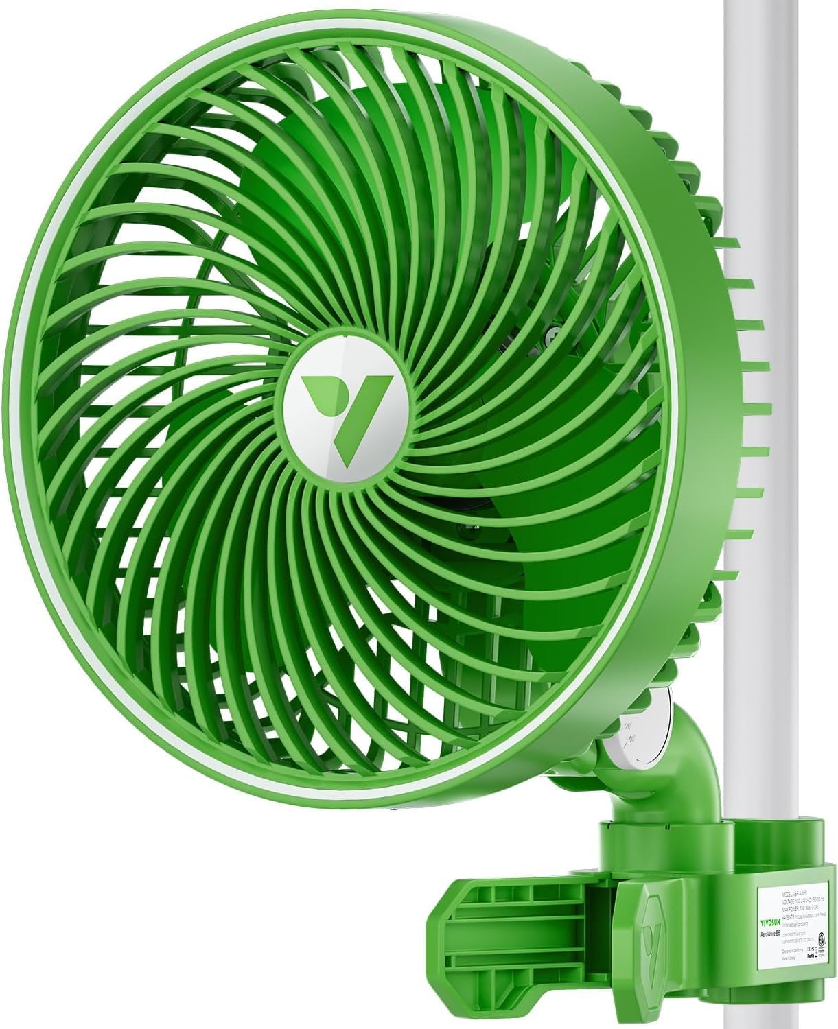 VIVOSUN AeroWave E6 10-Speed Auto Oscillation Clip-On 320 CFM Fan ...