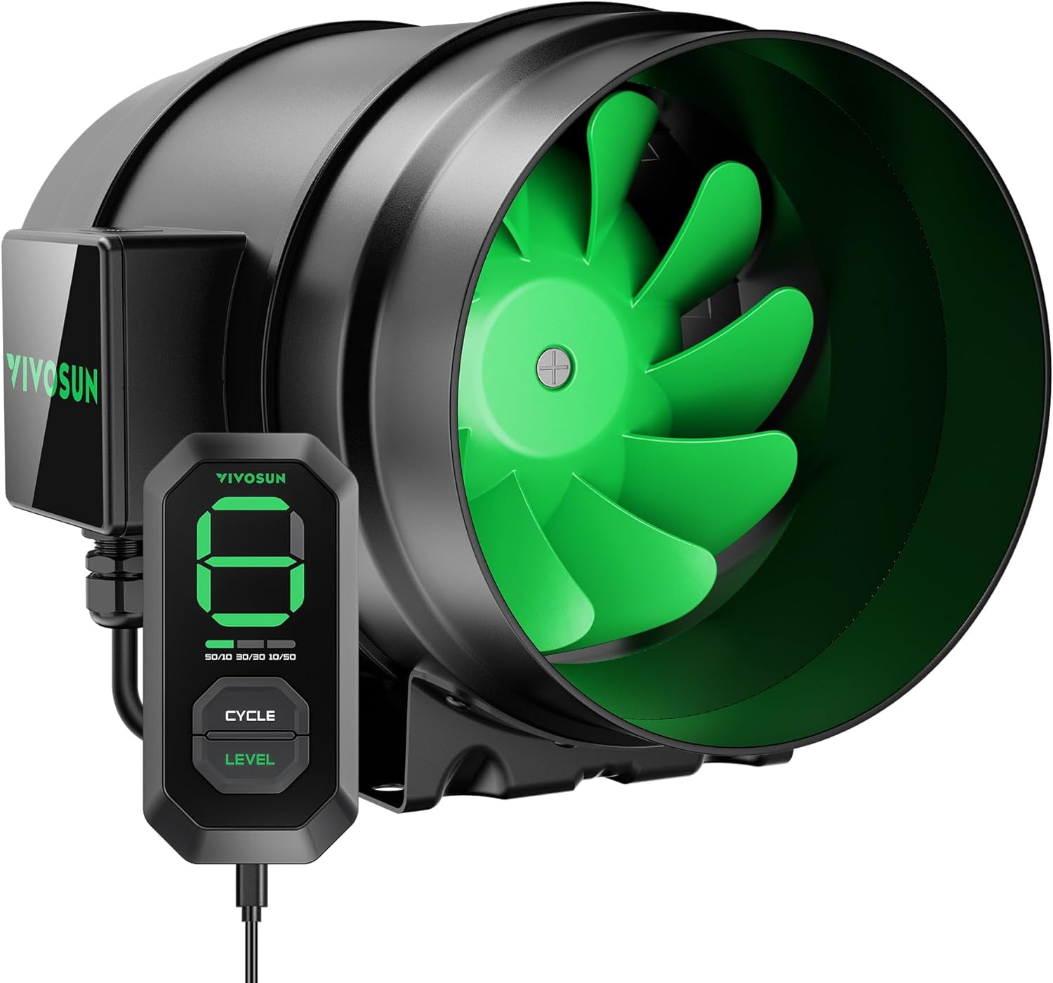 VIVOSUN AeroZesh G8 8-inch 725 CFM Inline Duct Fan with E12 Speed ...