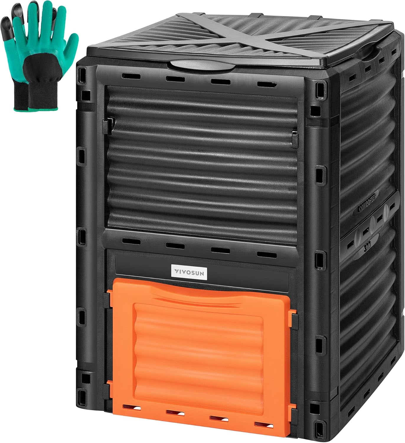 VIVOSUN Compost Bin 80Gallon (300L), Outdoor Composter W/Large Capacity ...