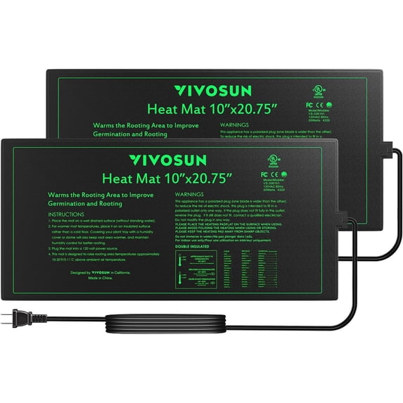 VIVOSUN Seed Plant Temp Control Grow Starter, Seedling Warmer ...