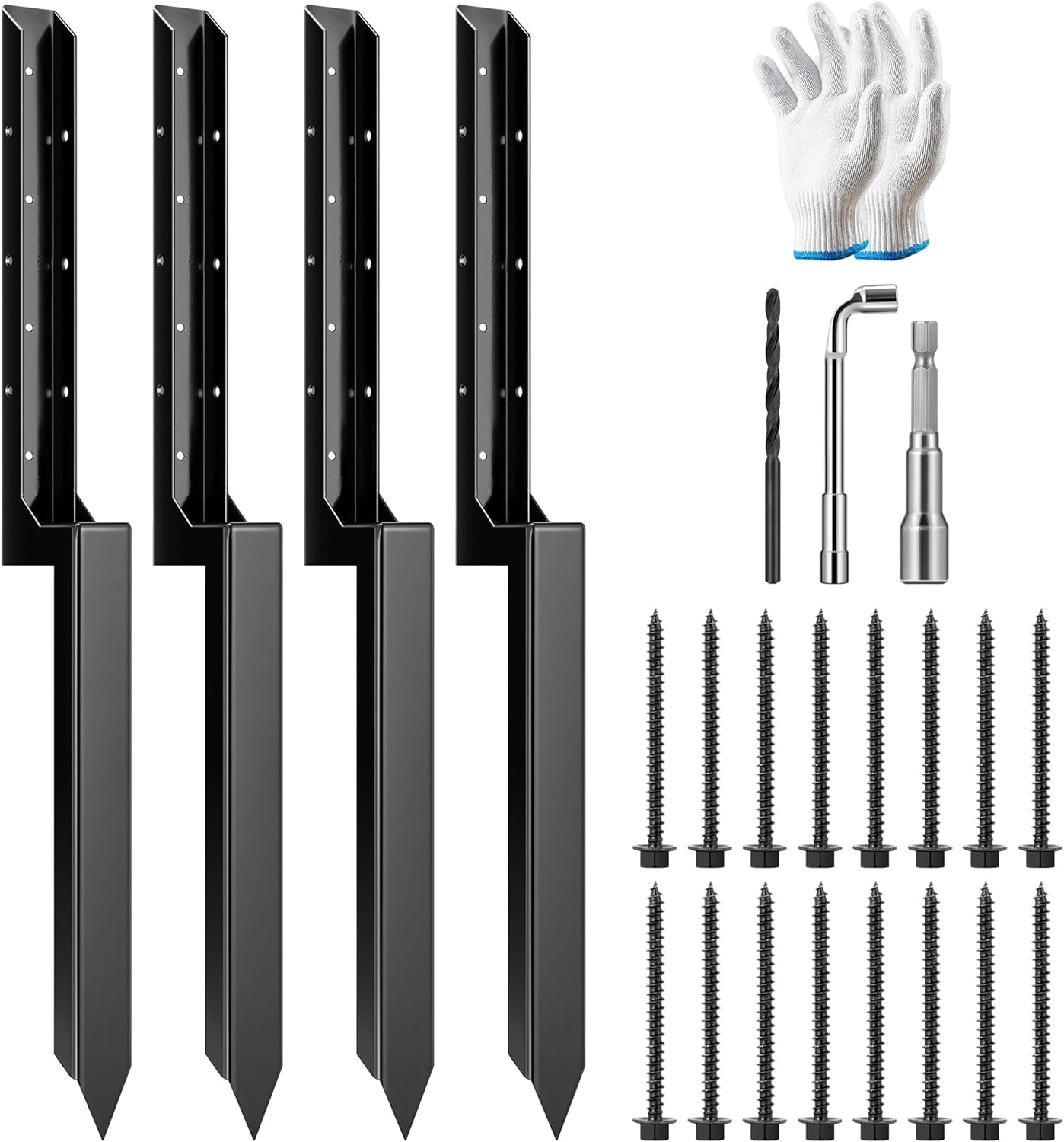 VIVOSUN Fence Post Repair Kit, Heavy-Duty Ground Spike with Gloves for ...