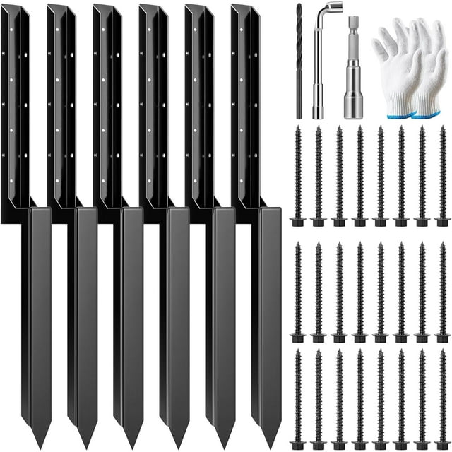 VIVOSUN Fence Post Repair Kit, Heavy-Duty Ground Spike with Gloves for ...