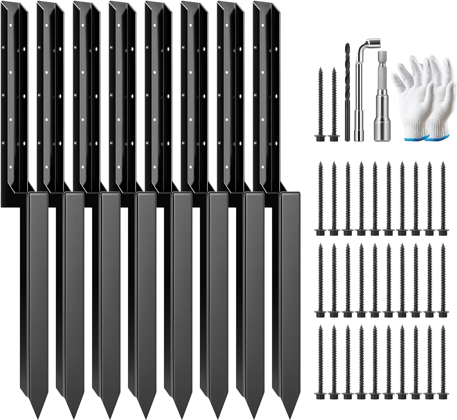 VIVOSUN Fence Post Repair Kit, Heavy-Duty Ground Spike with Gloves for ...