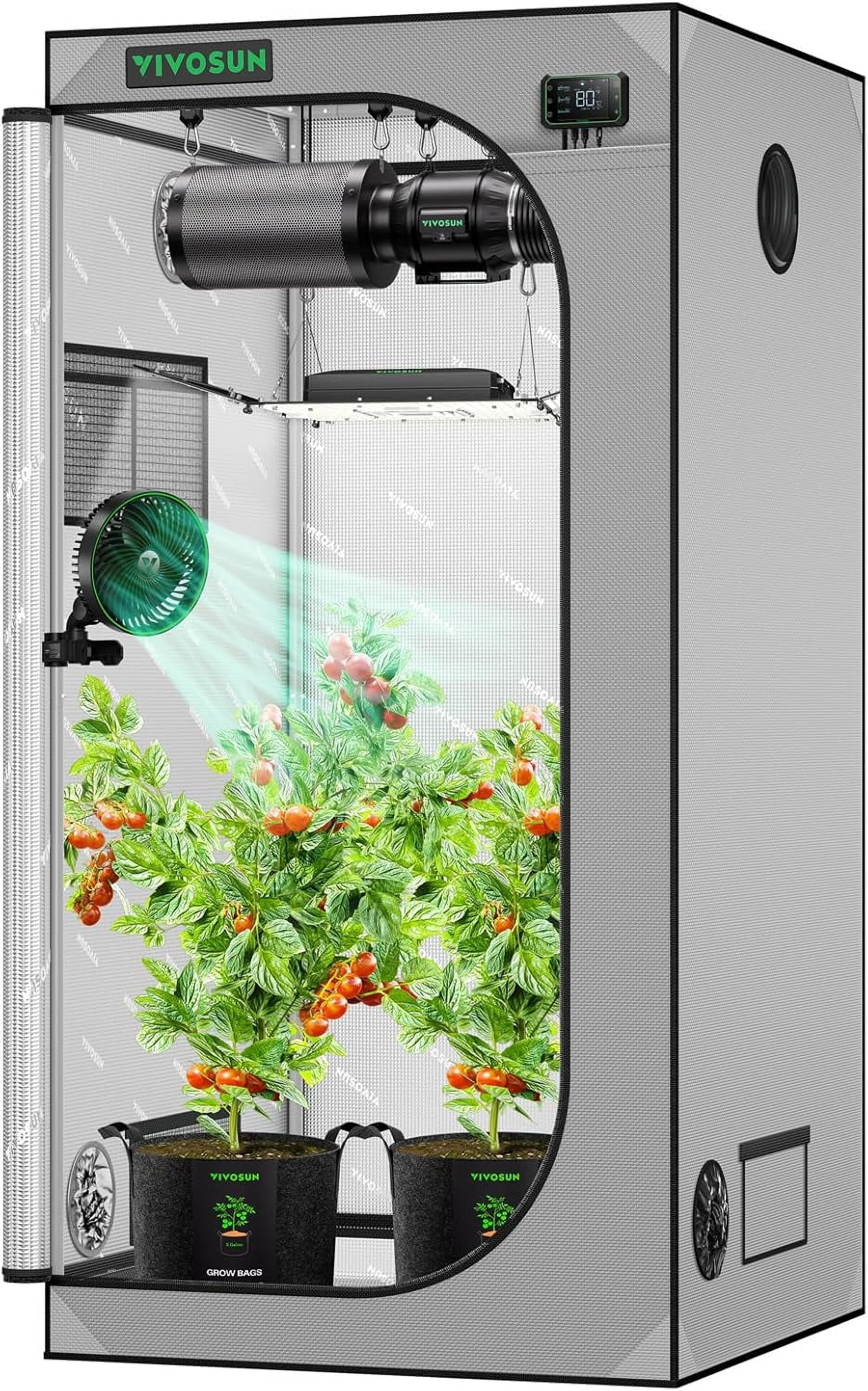 VIVOSUN G336 36"x36"x72" Grow Tent, 3x3 FT Advanced Gray Mylar Tent ...