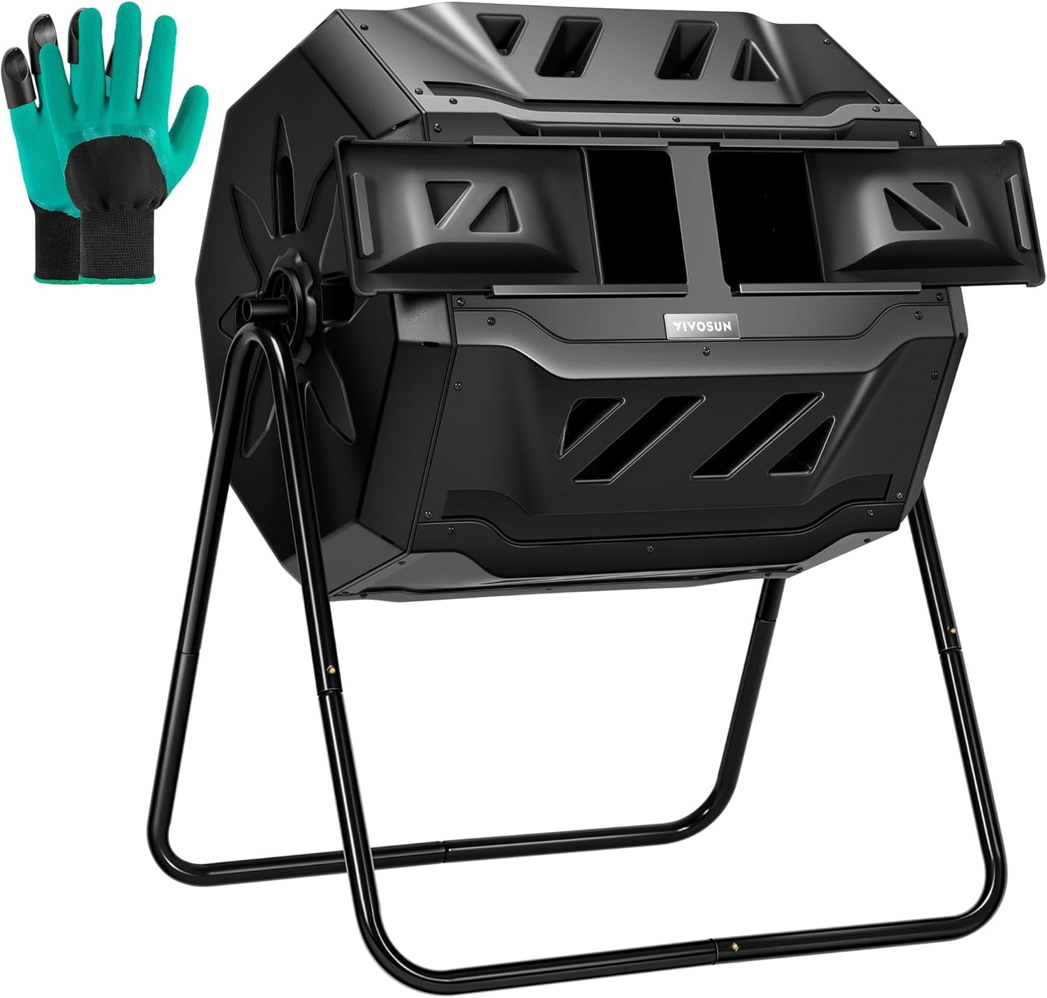 VIVOSUN, Outdoor Tumbling Composter, 43 Gallon, Black Door - Walmart.com