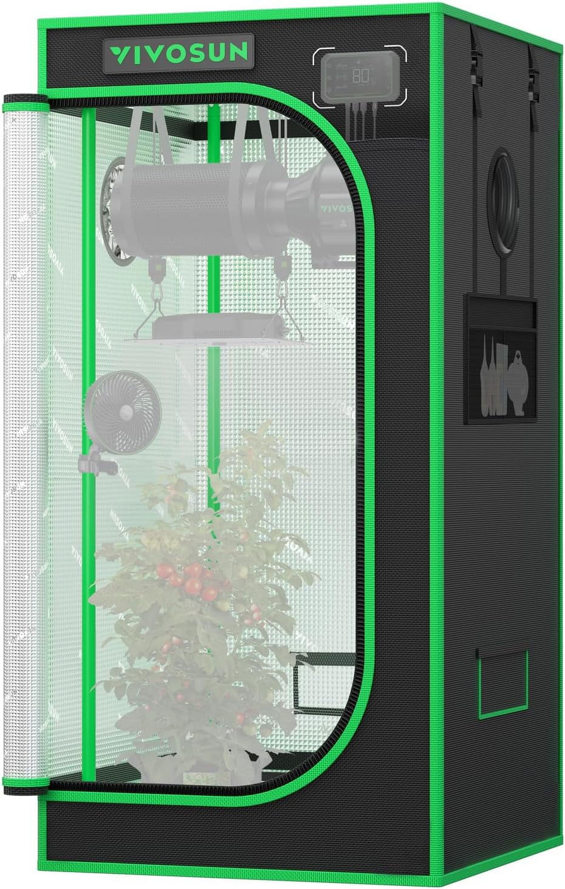 VIVOSUN PRO Grow Tent 24"x24"x48" 2000D Mylar Plant Growing Tent, Ultra ...