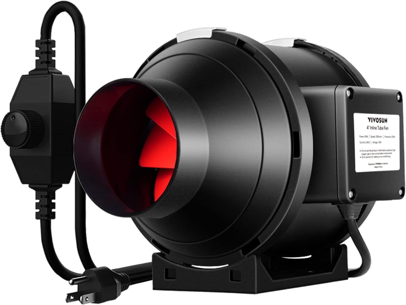 VIVOSUN R4 4 Inch 190 CFM Inline Duct Ventilation Fan with Variable ...