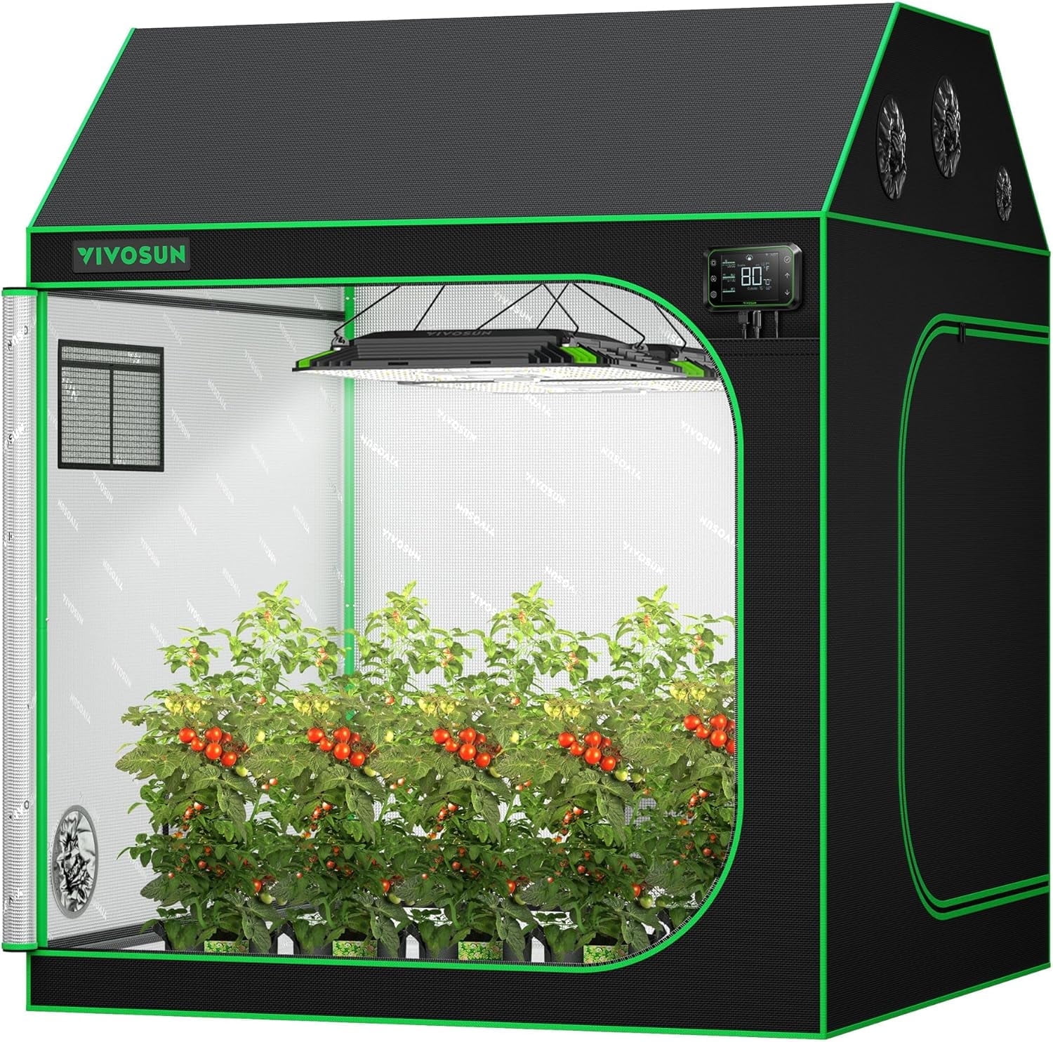 VIVOSUN R556 5x5 Grow Tent, 60"x60"x72" Roof Cube Tent with Observation ...