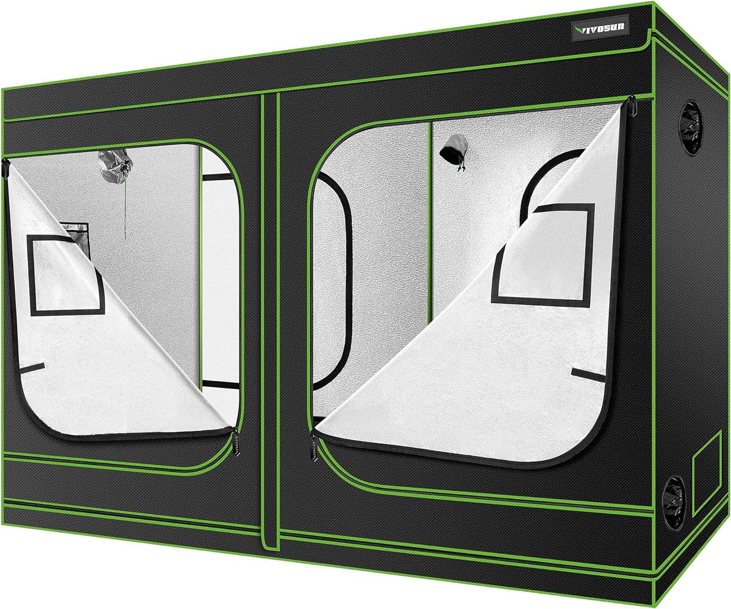 VIVOSUN S848 4x8 Grow Tent, 96"x48"x80" High Reflective Mylar with ...