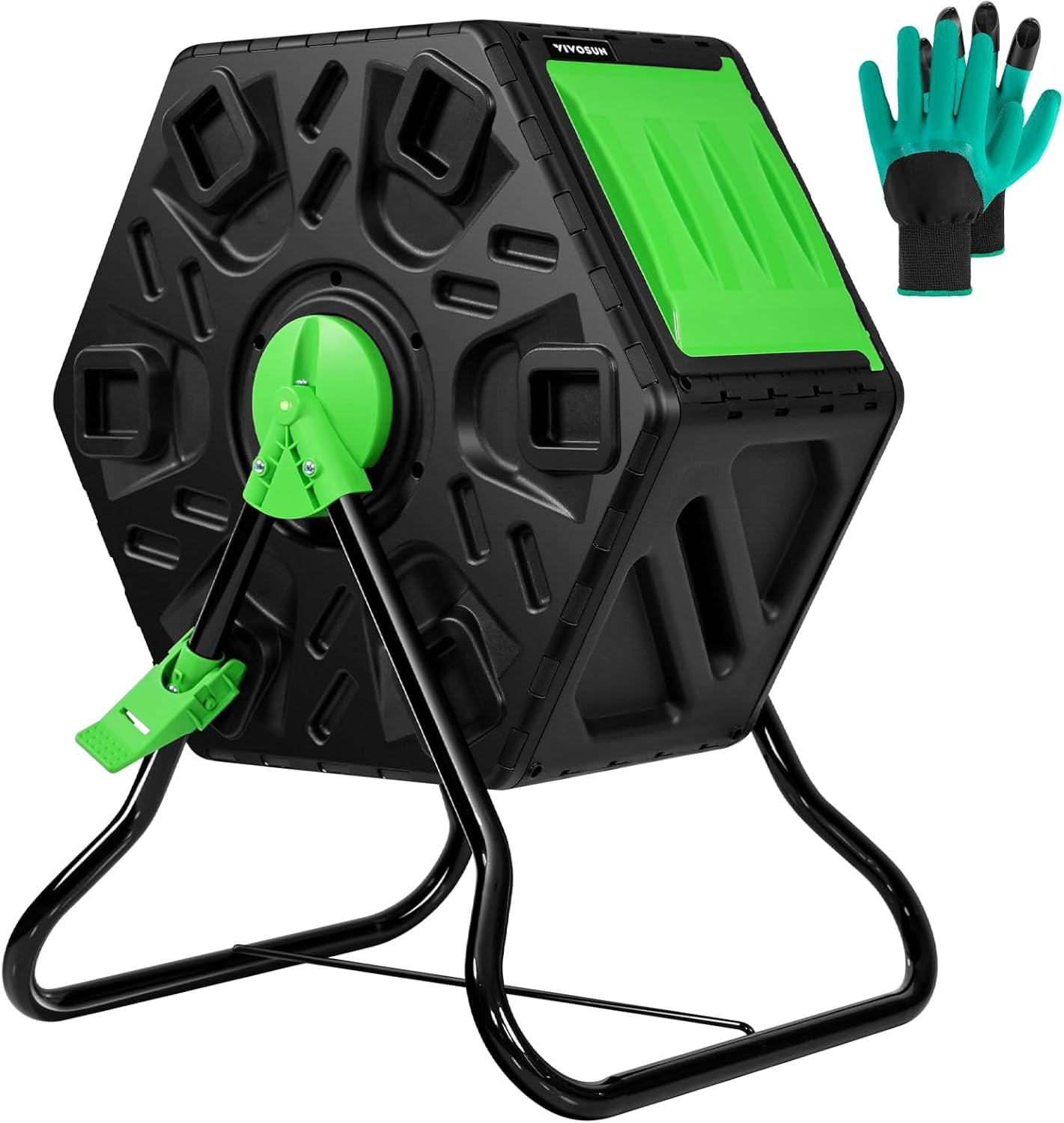 VIVOSUN Tumbling Composter, 18.5 Gallon Compost Bin, Heavy-Duty Compost ...