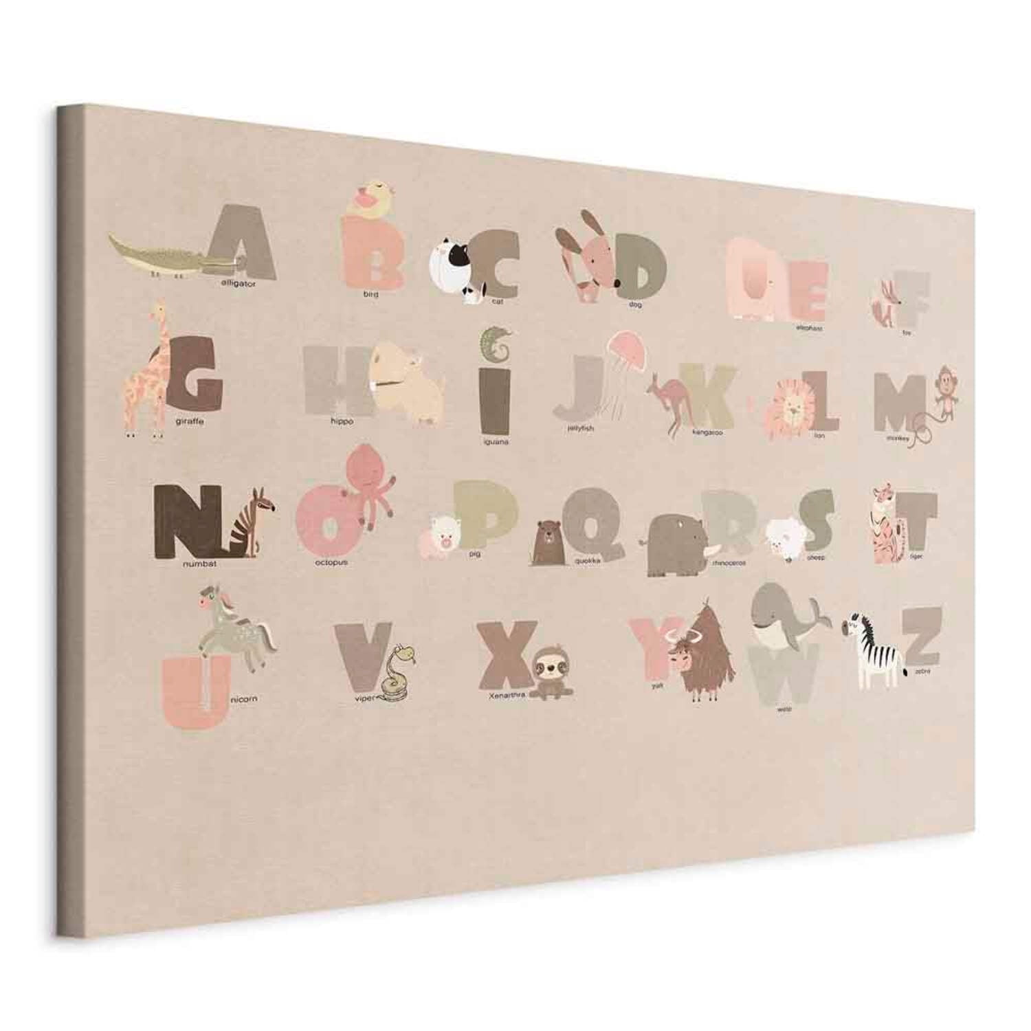 VIVYET Canvas Print - Alphabet at the Zoo - Joyful Animals and Their ...