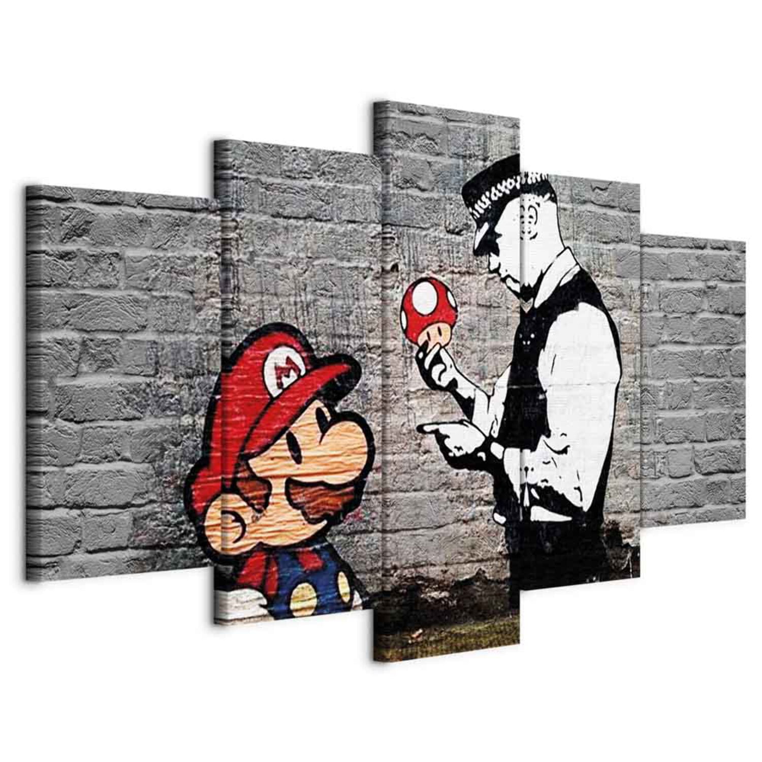 VIVYET Canvas Print - Super Mario Mushroom Cop (Banksy) - Walmart.com