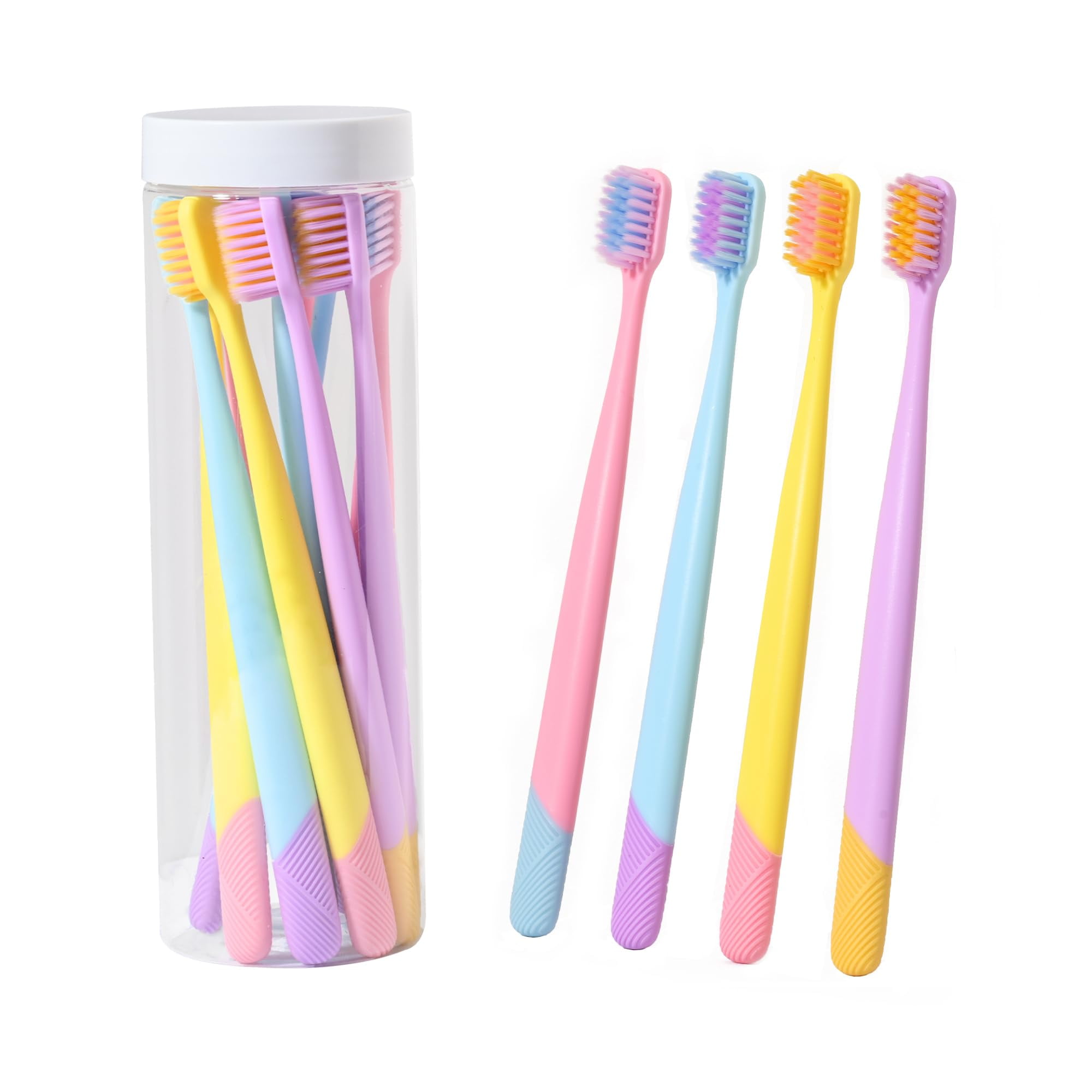 VIWIK 10-Pack Extra Soft Bristle Flossing Toothbrush Manual Soft ...