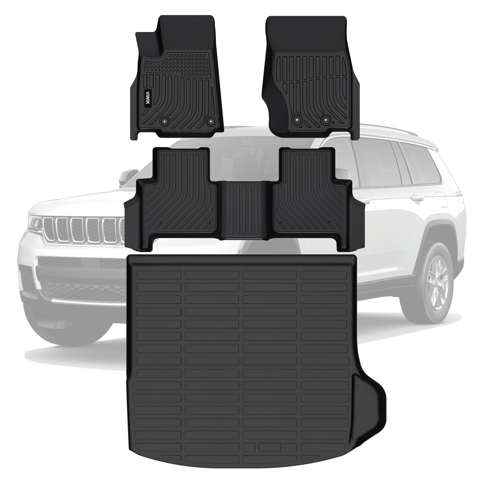 VIWIK Car Floor Mats & Cargo Mat Fit for Jeep Grand Cherokee 2022-2024 (Non L), Automotive All ...