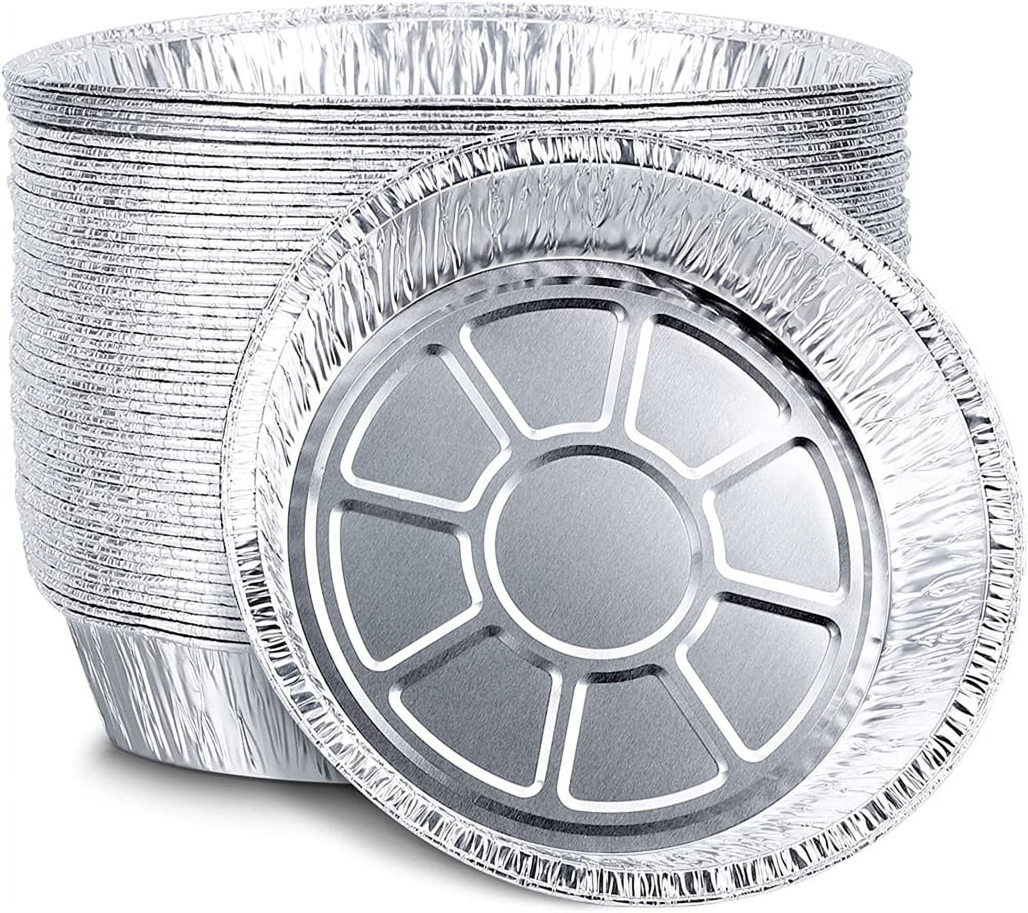 VIWING 8 Inch Disposable Foil Pie Pan, 50pcs Round Aluminum Baking Pan Deep Packing Pan ...