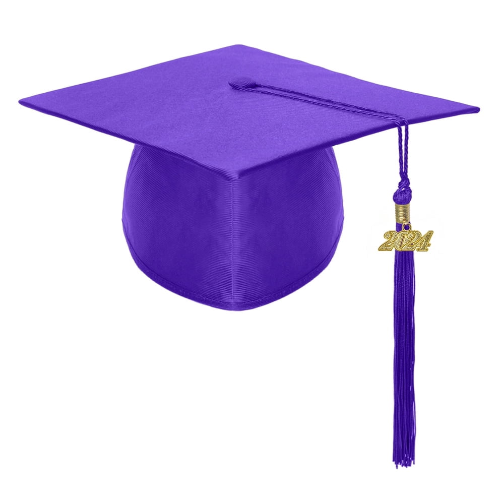 VIWING Unisex Kid Graduation Cap With Tassel 2025-Purple Graduation Cap ...