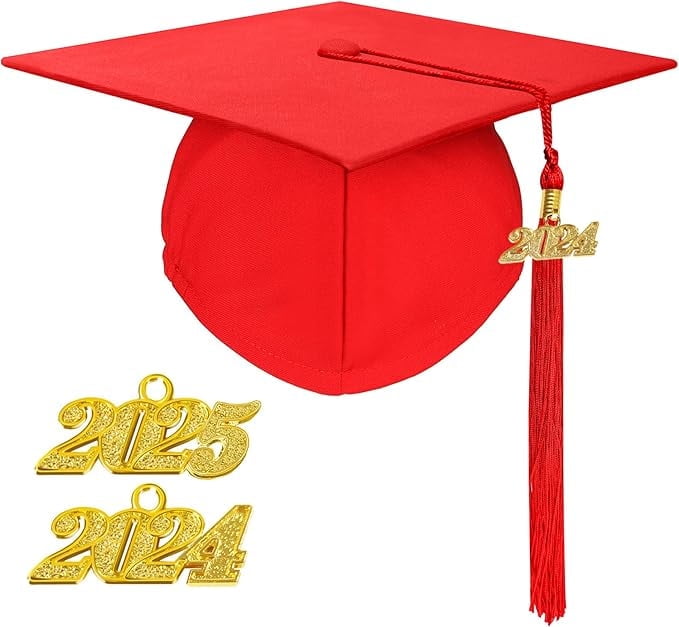VIWING Unisex Matte Graduation Cap with 2025 Year Charm for Adult ...