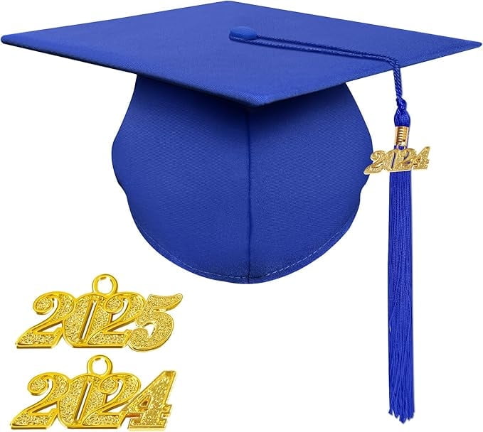 VIWING Unisex Matte Graduation Cap with 2025 Year Charm for Adult ...