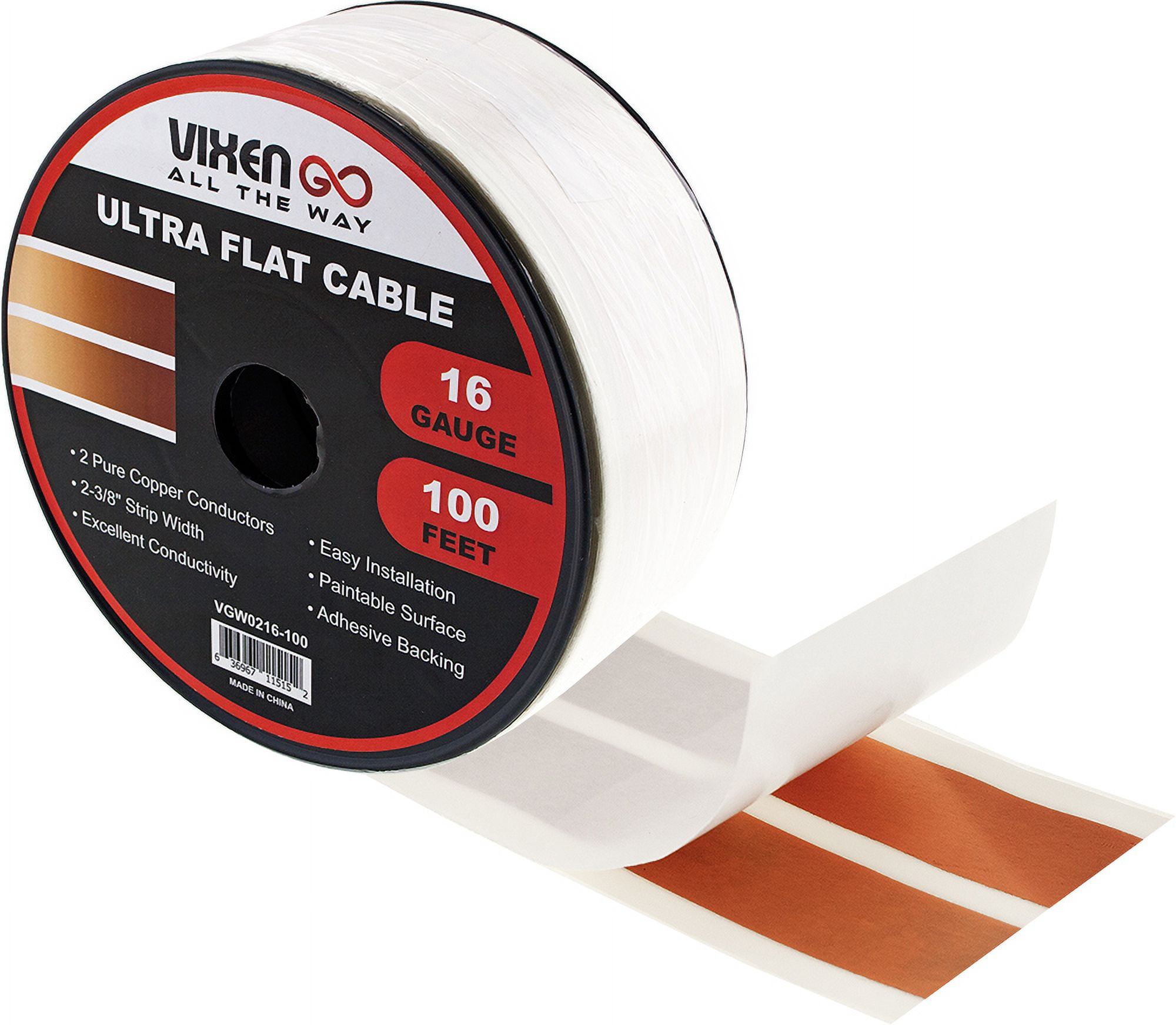 VIXEN GO Hidden Flat Wire 2 Conductor 16 Gauge Paintable Cable for LED ...