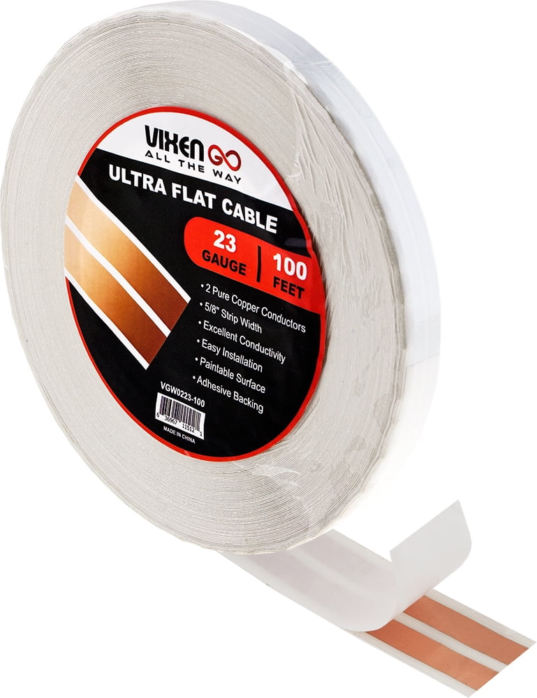 VIXEN GO Hidden Flat Wire 2 Conductor 23 Gauge Paintable Cable for LED ...