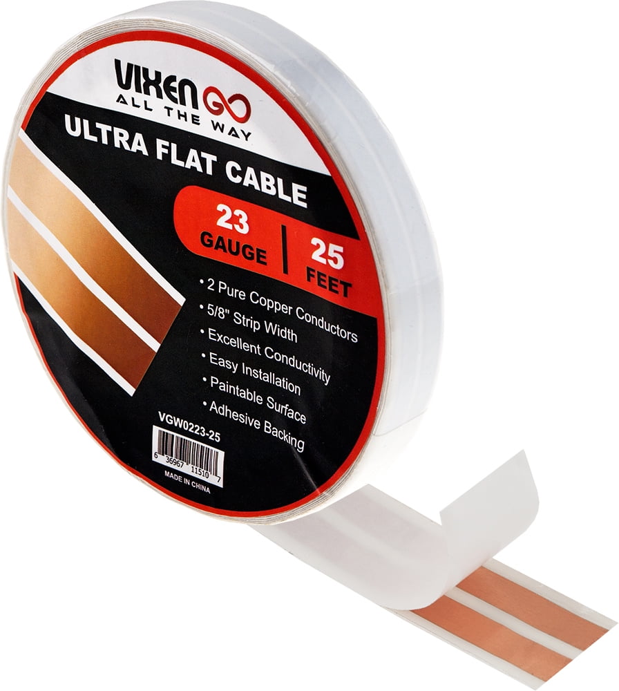 VIXEN GO Hidden Flat Wire 2 Conductor 23 Gauge Paintable Cable for LED ...