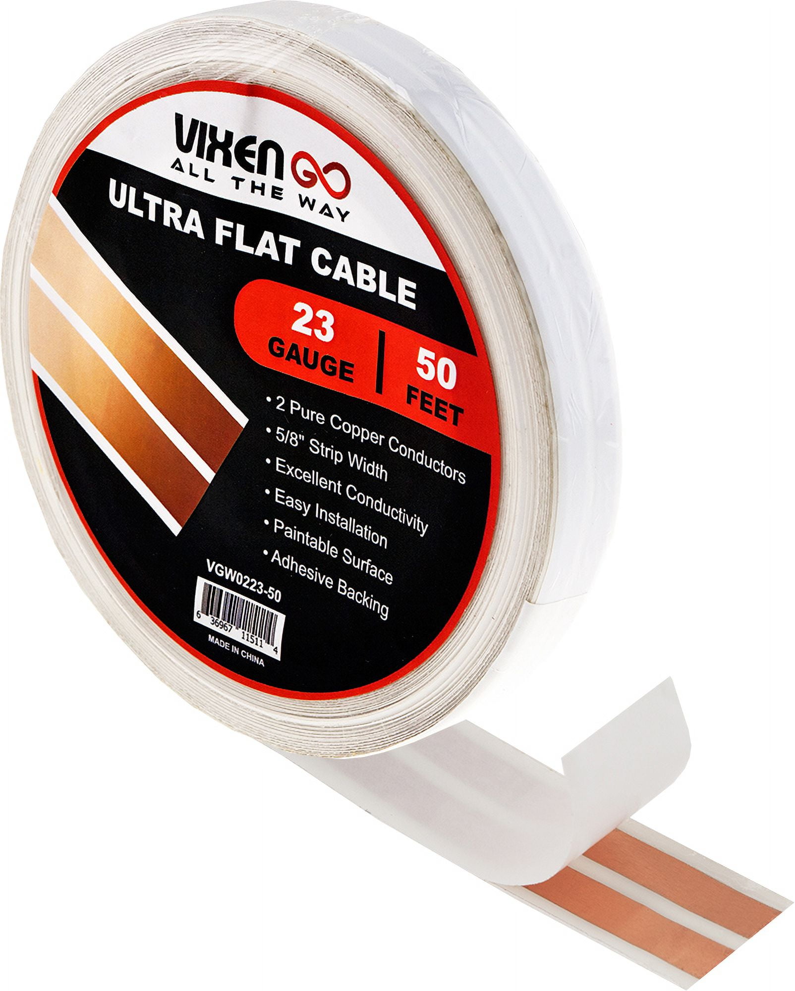 VIXEN GO Hidden Flat Wire 2 Conductor 23 Gauge Paintable Cable for LED ...