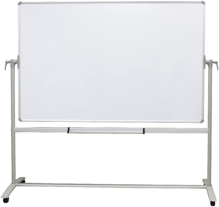VIZ-PRO Double-Sided Non-Magnetic Office Whiteboard/Mobile Easel, 48 x ...
