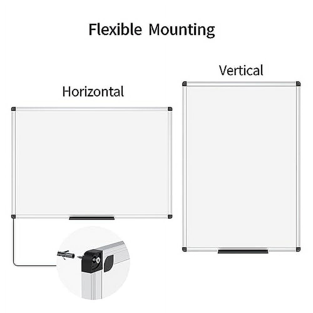 VIZ-PRO Dry Erase Board/Whiteboard,48 x 36 Inches, Wall Mounted Board ...