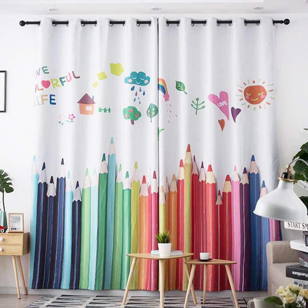 VJK FAB 3D Printed Cartoon Curtains for Kids Room Play School Curtains for Door 7 feet Curtain ...