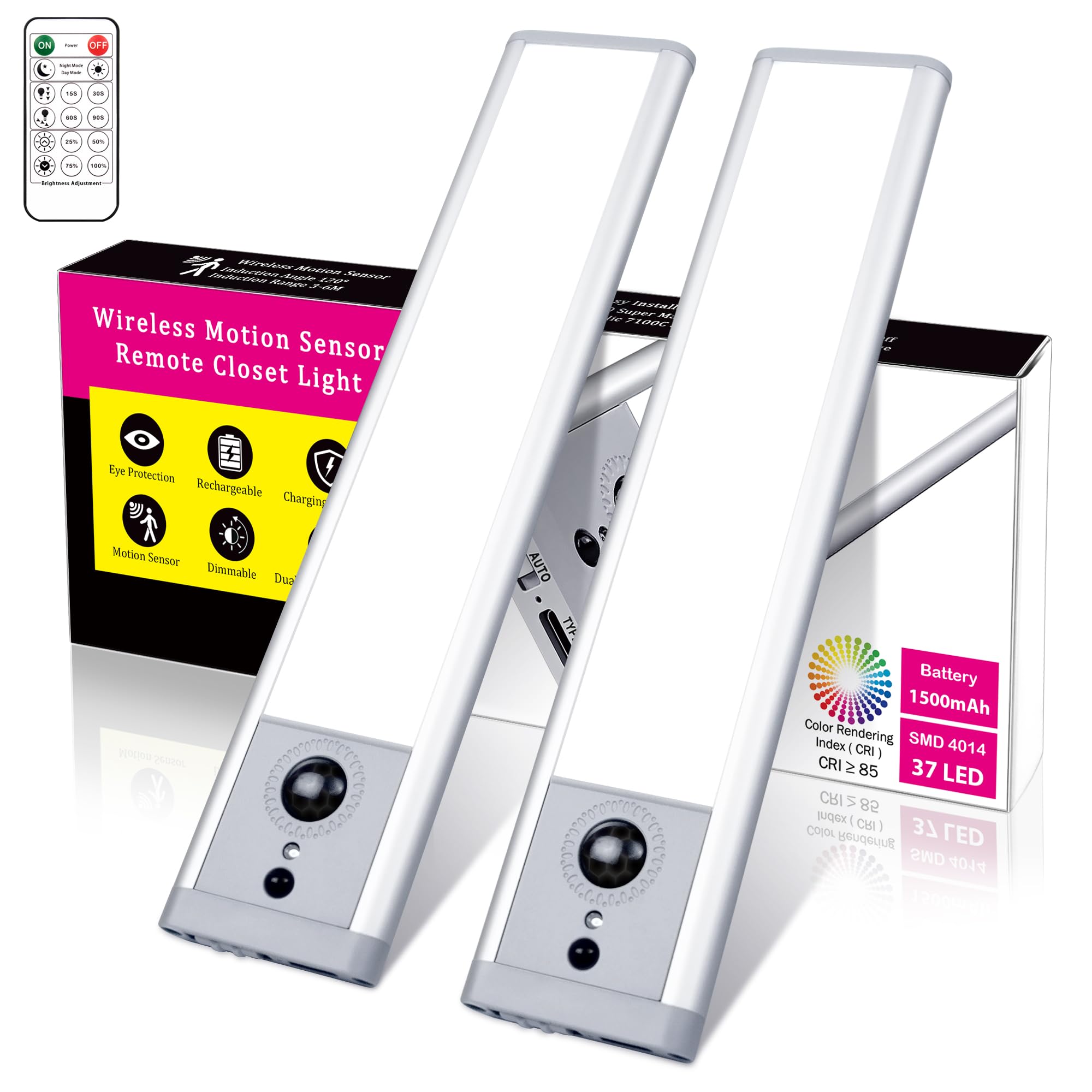VK Under Cabinet Lights,37 LED Motion Sensor Light Indoor,Magnetic ...