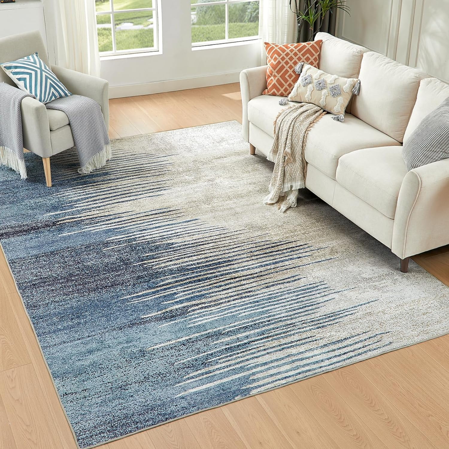 VK·LIVING Area Rugs Machine Washble Rug 5'x 7' Modern Decor Rug Thin ...
