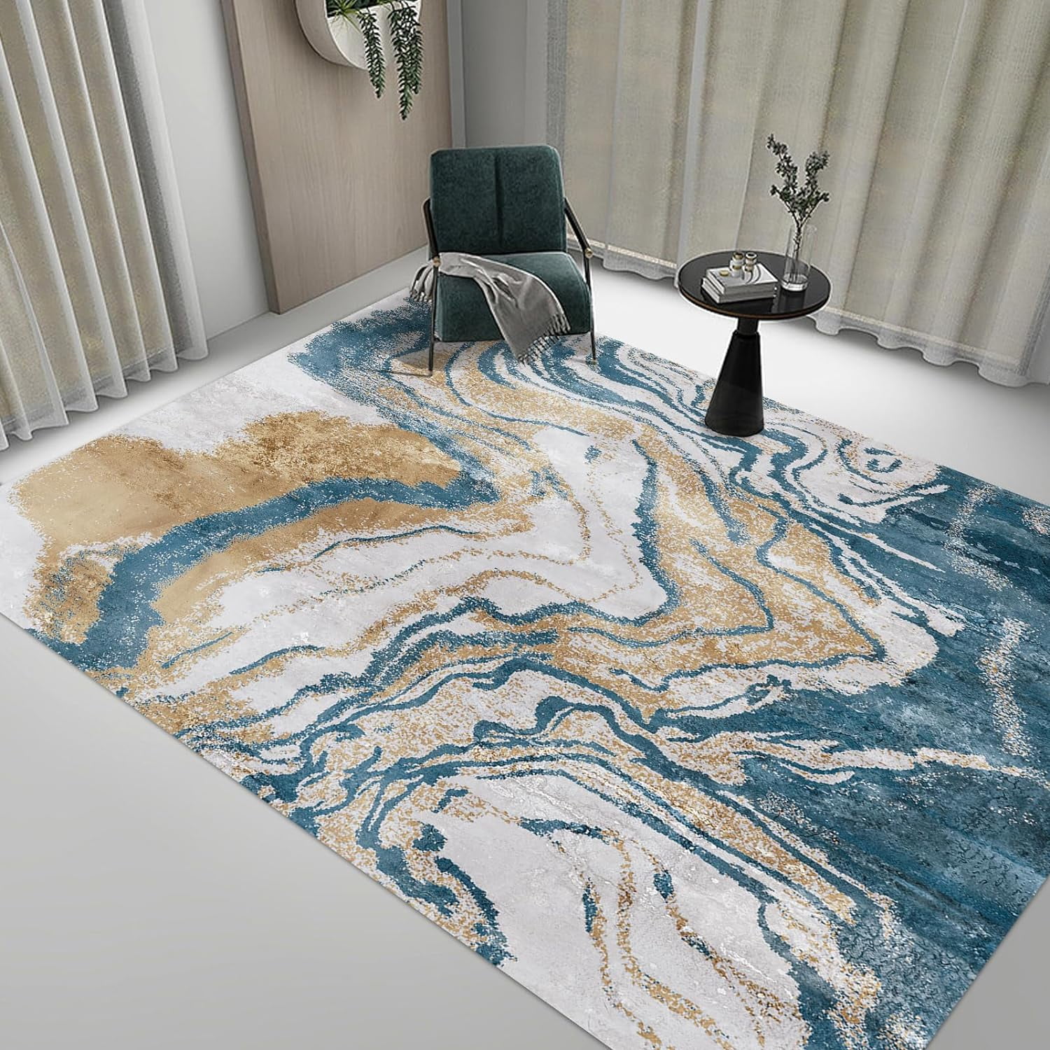 VK·LIVING Area Rugs Machine Washble Rug 6'x 9' Modern Decor Rug Thin ...