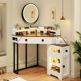 corner makeup vanity table