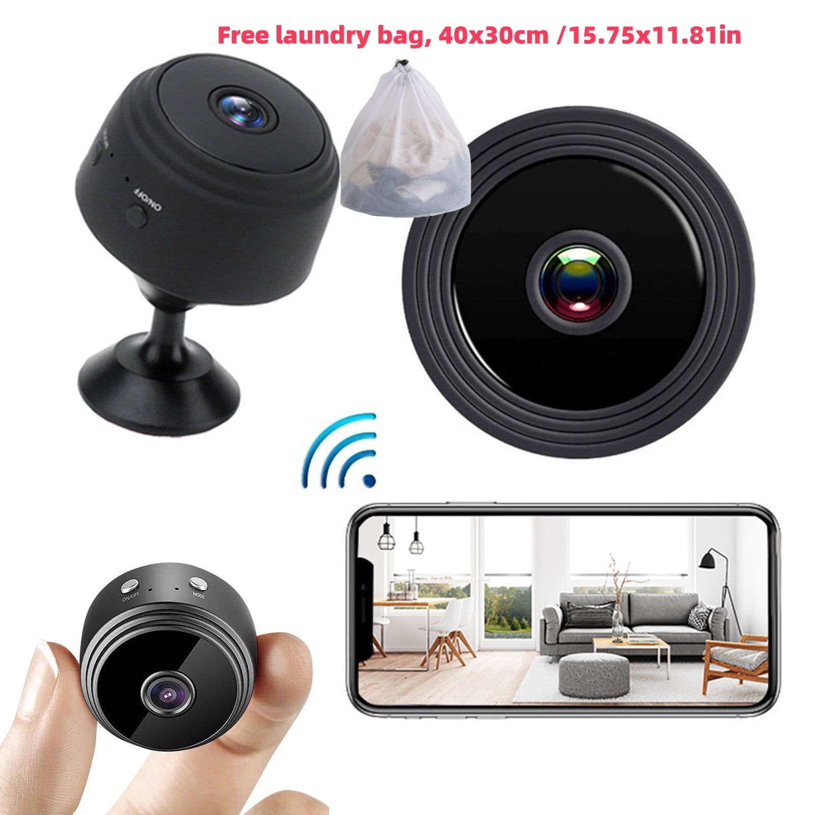 VKEKIEO Mini WiFi Camera, 1080P Home Security Micro Cam, Wireless ...