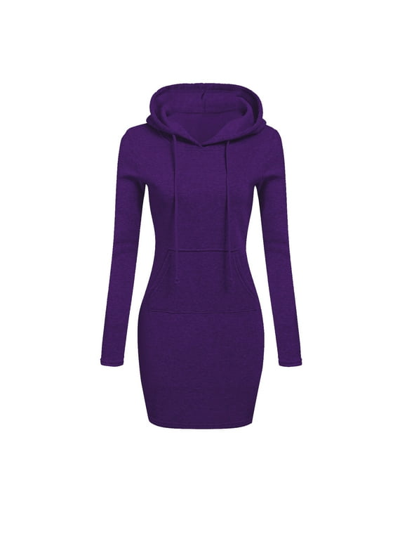 Purple Bodycon Dress Long Sleeve