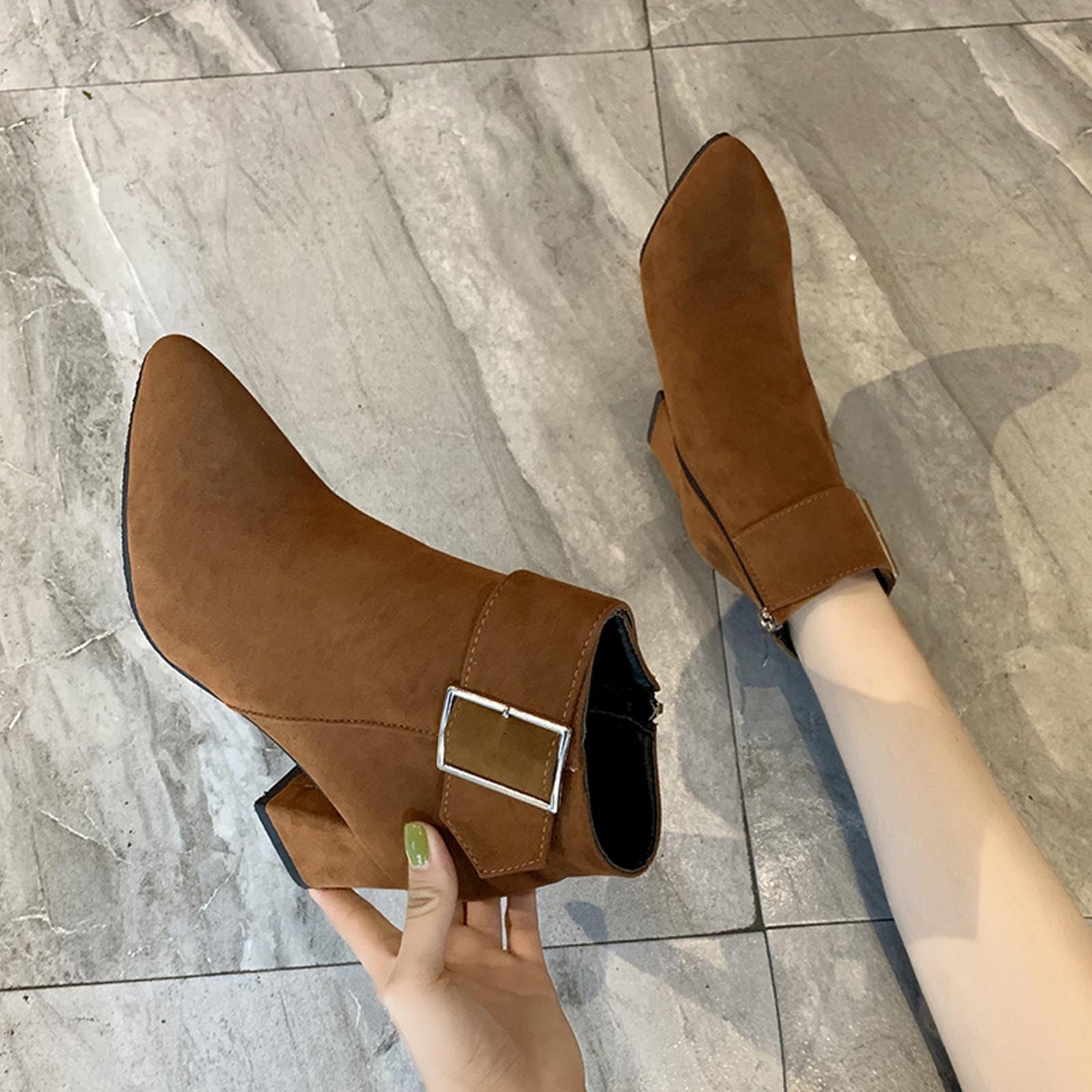 VKEKIEO Thigh High Boots For Women Thick Thighs Round Toe High Heel ...