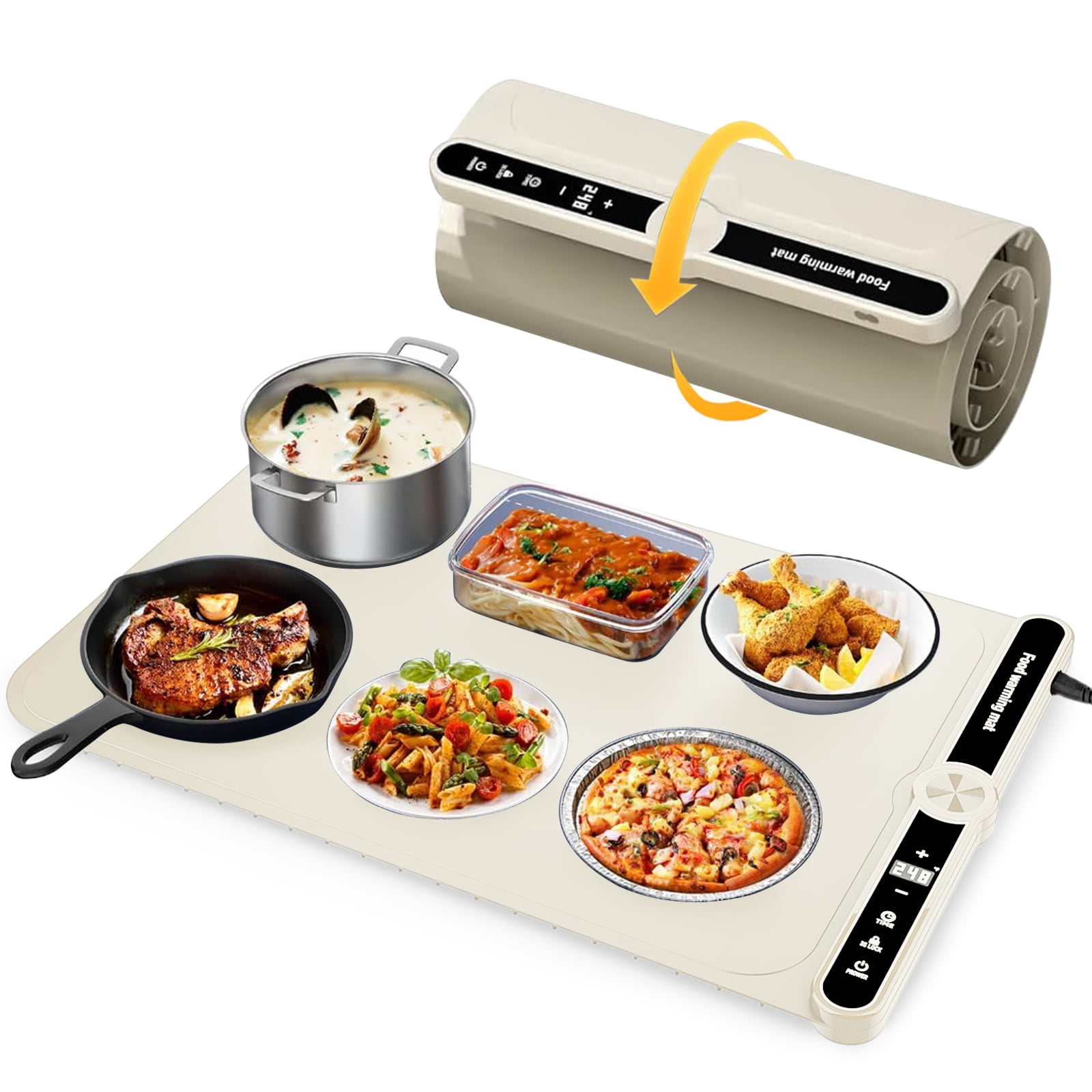 VKFVKF Electric Warming Tray,Portable Food Warming Mat, 9 Temperature ...