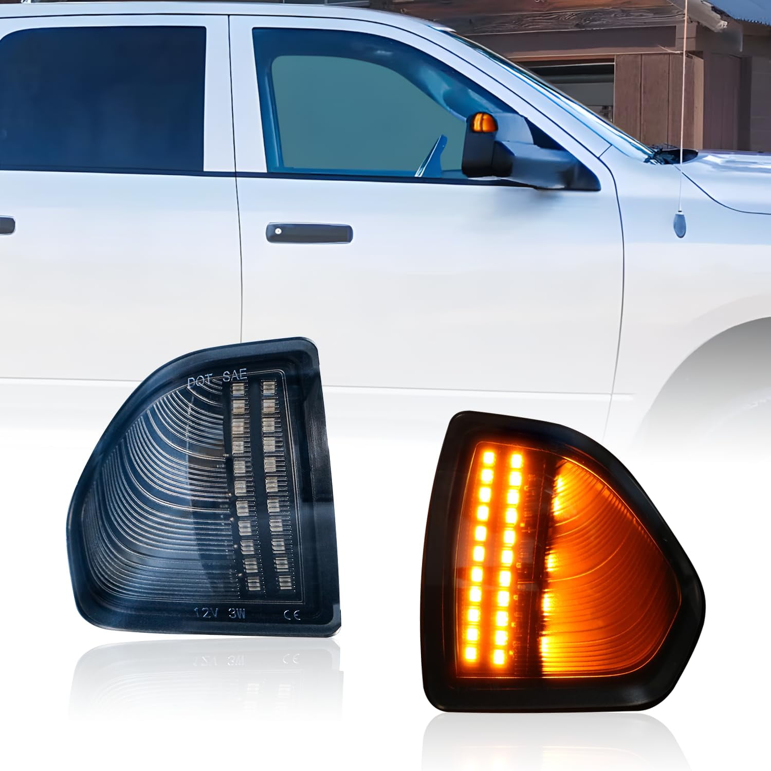 VKLK Sequential LED Side MMF7 Mirror Turn Signal Light Compatible with ...