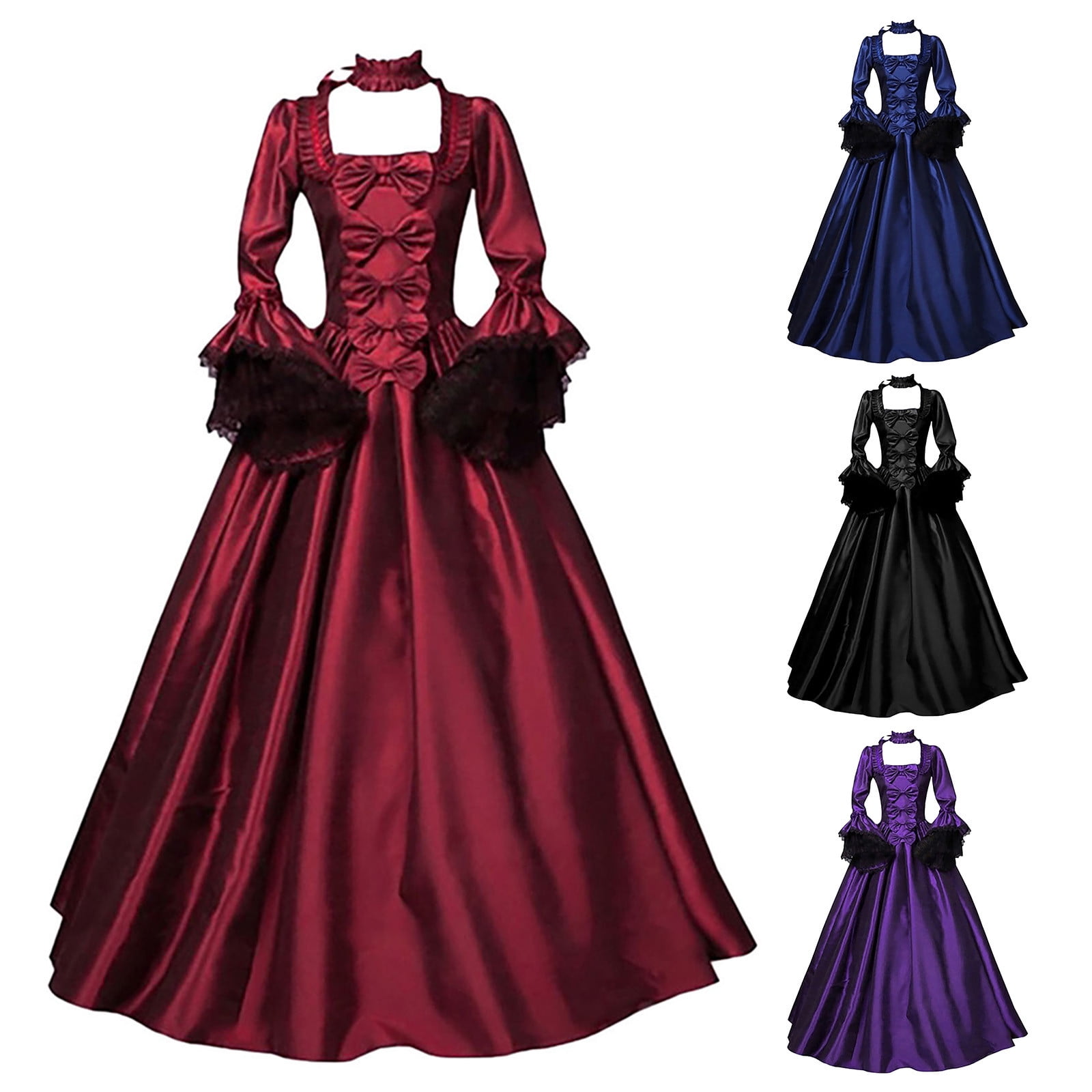 VKOYWKM 18th Century Rococo Ball Gown Womens Medieval Victorian Dress ...